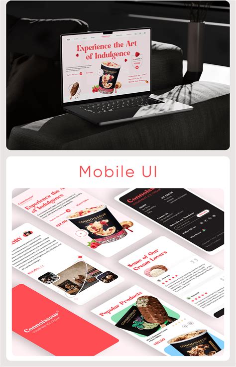 Website UI UX Design For Connoisseur Ice Cream Company Behance
