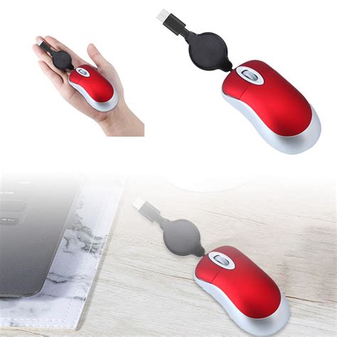 Mini Usb Wired Mouseretractable Cable Tiny Small Mouse For 3 8 Years
