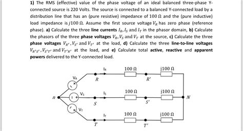Solved The RMS Effective Value Of The Phase Voltage Of An Chegg Com