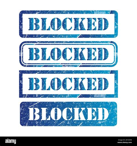 Set Of Blocked Stamp Symbol Label Sticker Sign Button Text Banner