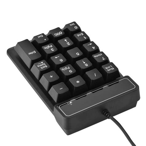 Tebru Wired Numeric Keypad 1 5m 5ft Usb Wired 19 Keys Numeric Keypad