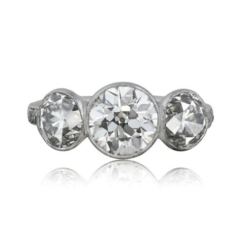 Three Stone Bezel Diamond Ring Estate Diamond Jewelry
