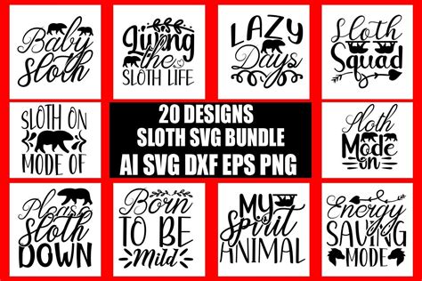 Sloth Svg Bundle Bundle · Creative Fabrica