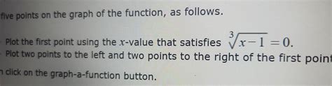 solved five points on the graph of the function as follows plot the