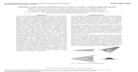 pdf aerodynamic shape optimization using unstructured grid methods