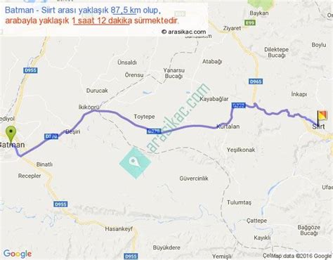 Batman Siirt Arası Kaç Km Saat