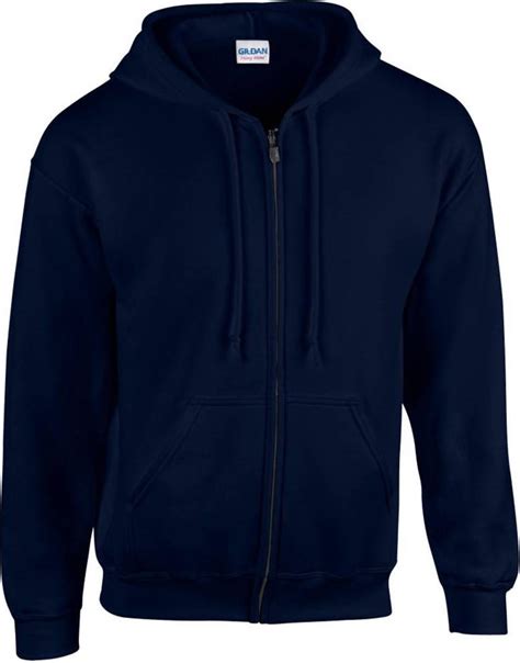 Gildan Heavy Blend Full Zip Hooded Sweatshirt Unisex Navy • Price