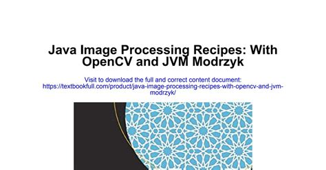 [pdf download] java image processing recipes with opencv and jvm
