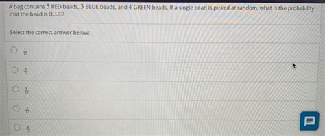 Solved A Bag Contains RED Beads BLUE Beads And GREEN Chegg