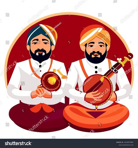 Indian Wedding Clipart Two Men Playing Indian Royalty Free Stock