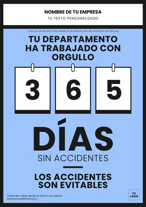 Crea Gratis Un Cartel De Días Sin Accidentes