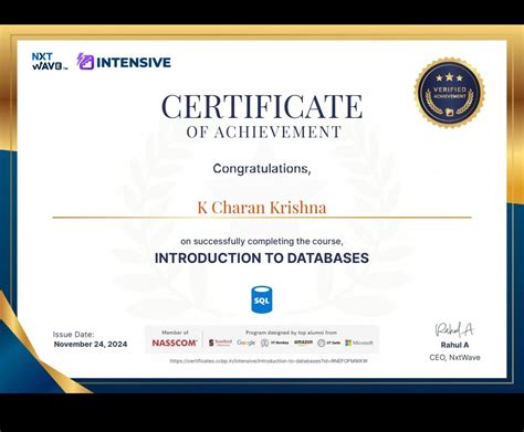 K Charan Krishna On Linkedin Sql Ccbpian Nxtwave Mernaspirant
