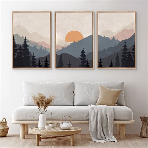 Abstract Mountain Art Etsy