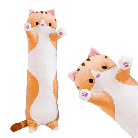 Długi Kotek Maskotka Poduszka Pluszak Kot 50cm XXL 12571180173 Allegro pl