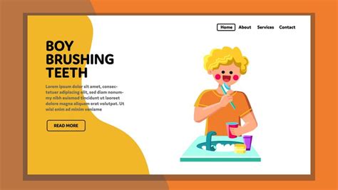 Premium Vector Boy Brushing Teeth Vector