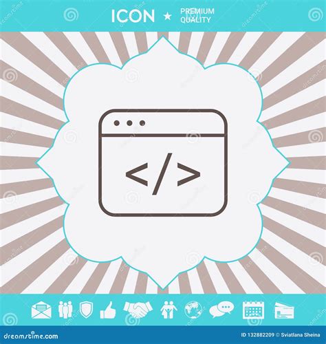 Code Editor Icon Graphic Elements For Your Design Stock Vector Illustration Of Flat Icon
