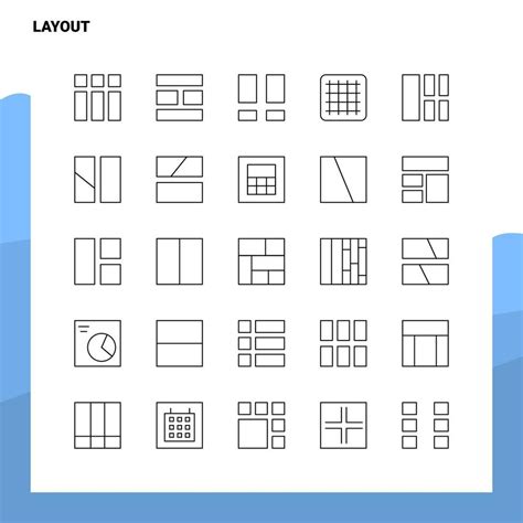 Set Of Layout Line Icon Set 25 Icons Vector Minimalism Style Design