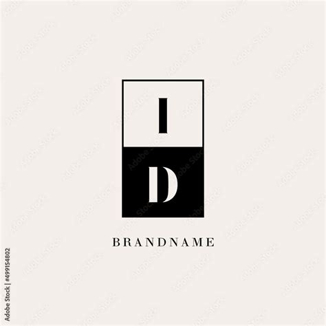 Initials Id Square Line Negative Space Logo Design Ideas Stock Vector Adobe Stock