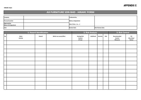 Form Hirarc Blank Pdf