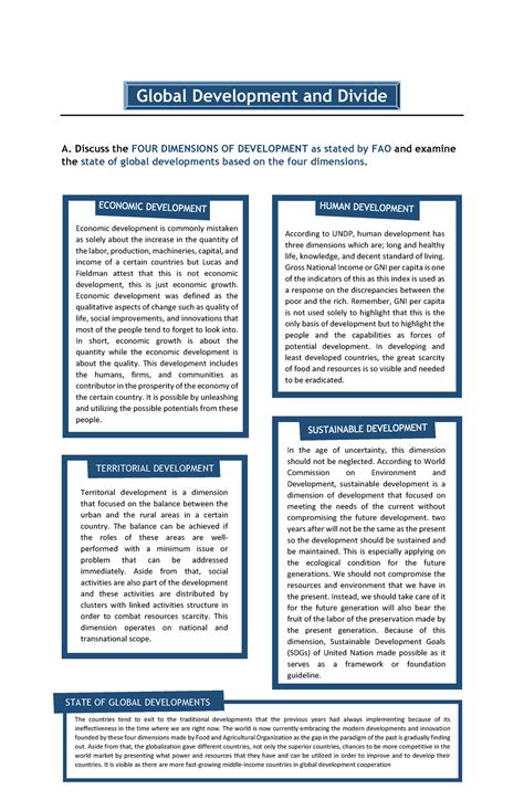 Global Development And Divide The Contemporary World Global