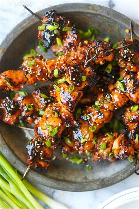 Honey Garlic Asian Chicken Kabobs Recipe Kabob Recipes Asian