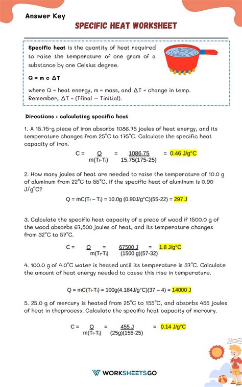 Specific Heat Practice Worksheet At Vangiavannablog Blog