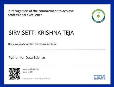 sirvisetti krishna teja on linkedin pythonfordatascience ibmtraining