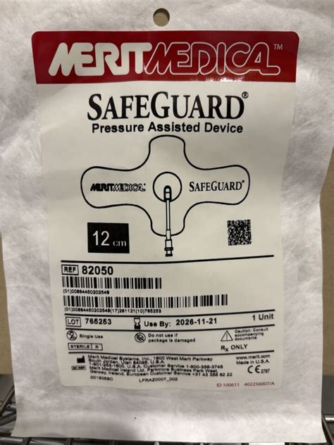New Merit Medical 82050 Safeguard Pressure Assisted Device 12cm