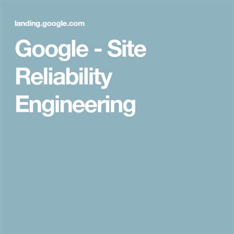 Google Site Reliability Engineering Reliability Engineering Google Sites Job Roles Change