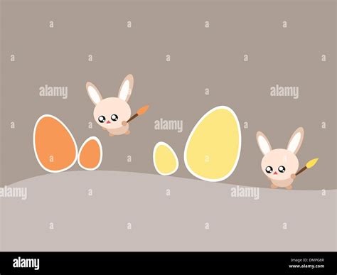 Easter Egg And Rabbit Illustration Stock Vector Image And Art Alamy
