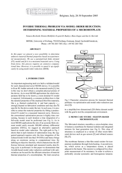 Pdf Inverse Thermal Problem Via Model Order Reduction Determining