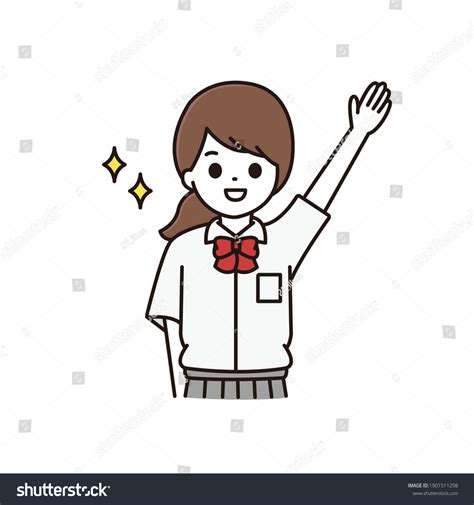 Girl Raising Her One Hand Hand Over 282 Royalty Free Licensable Stock