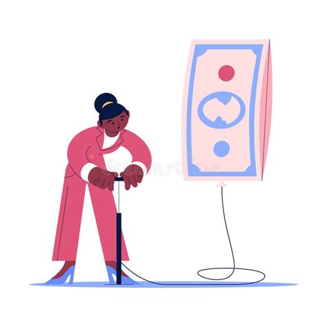 A Black Girl In A Business Suit Inflates An Air Balloon In The Form Of