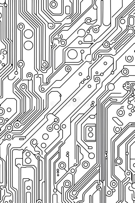 Intricate Black And White Circuit Board Design Pattern Generative Ai Stock Image Image Of