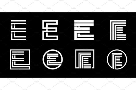Letter E Modern Set For Monograms Vector Graphics ~ Creative Market