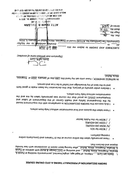 Sworn Declaration Pdf