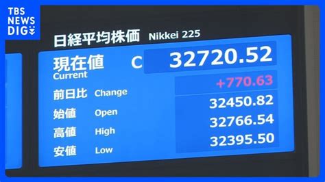 日経平均午前終値770円高の3万2720円 一時800円高 米追加利上げ懸念和らぎ1か月ぶりの高値水準｜tbs News Dig │ 【気まま