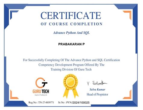 Gurutech Pythonprogramming Sql Certification