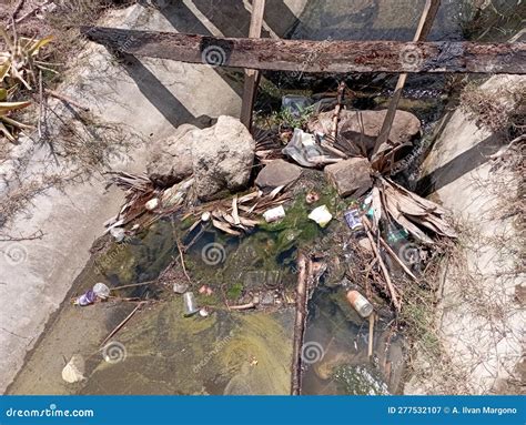 Garbage In Irrigation Canals Stock Image Image Of Garbage Moss 277532107