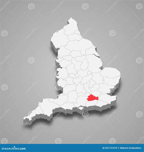 Map Of Surrey County In England On White Background Single County Map