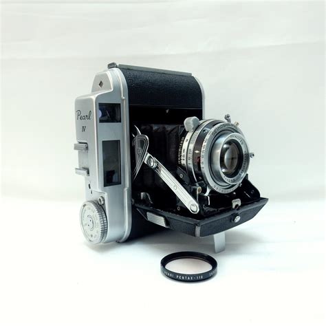 【傷や汚れあり】pearl パール Ⅳ Seikosha Mxl Hexar F35 75mm 蛇腹カメラ スプリングカメラ レトロ 現状品