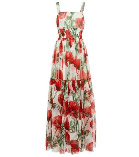 Dolceandgabbana Floral Silk Chiffon Maxi Dress Dolce And Gabbana
