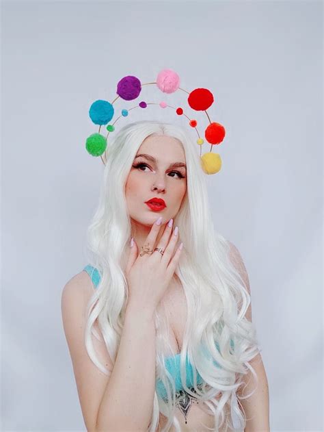 Halo Rainbow Multicoloured Pompom Headdress Etsy UK Headpiece Diy