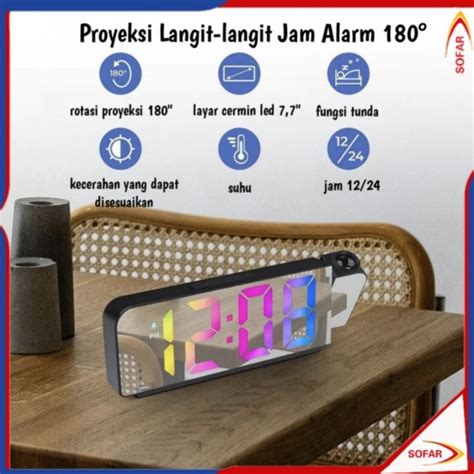 Jual Jam Meja Unik Proyektor Desk Clock Led Digital Alarm Projector 180