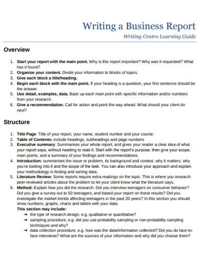 Business Report Examples Word Pages AI Publisher Excel Numbers How To Write PDF