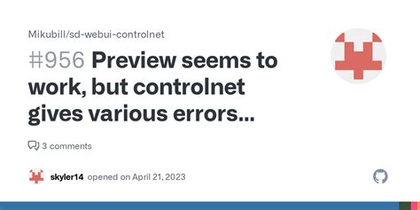Preview Seems To Work But Controlnet Gives Various Errors During