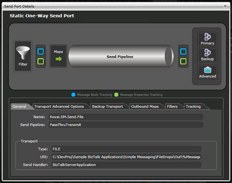 biztalk 360 graphical representation of send port