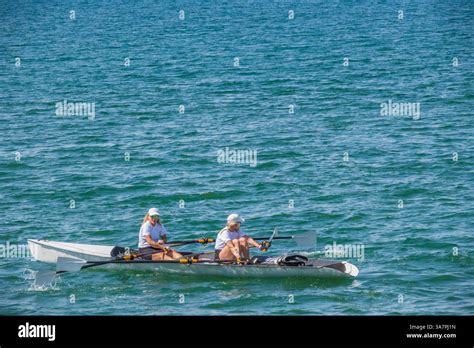 Double Scull Rowing Practice In Fethiye Two Individuals Are Practicing