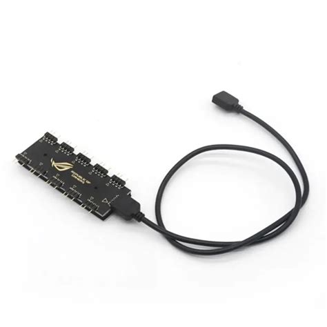 1 ~ 10 웨이 마더 보드 12v 4 핀 rgb 쿨러 5v 3 핀 argb 팬 허브 분배기 pc 섀시 냉각용 50cm 연장