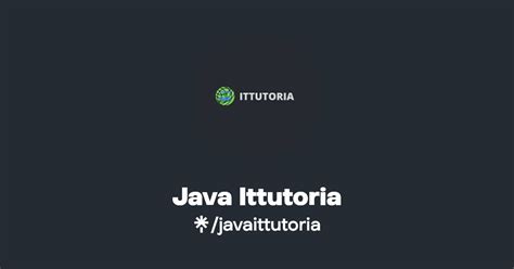 Java Ittutoria Twitter Linktree